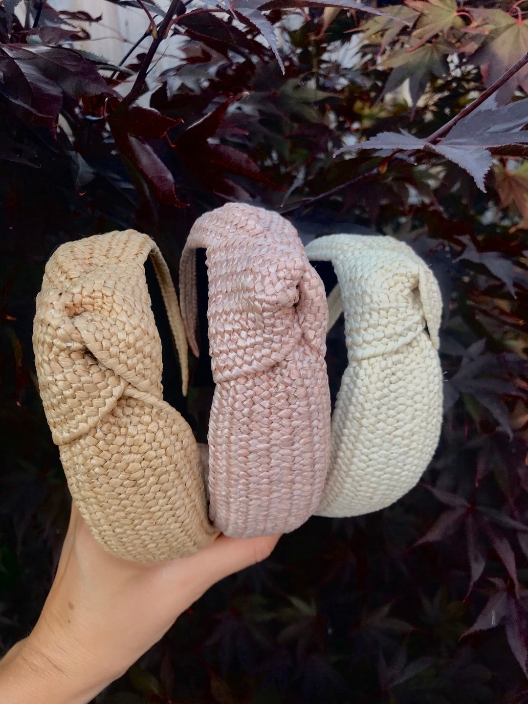 Twist Knot Straw Wicker Headband ,aliceband, Straw Hairband, Raffia ...