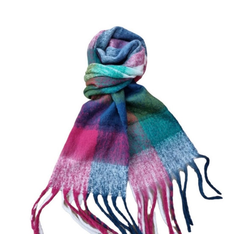 Pink Purple White Scarf - Etsy UK