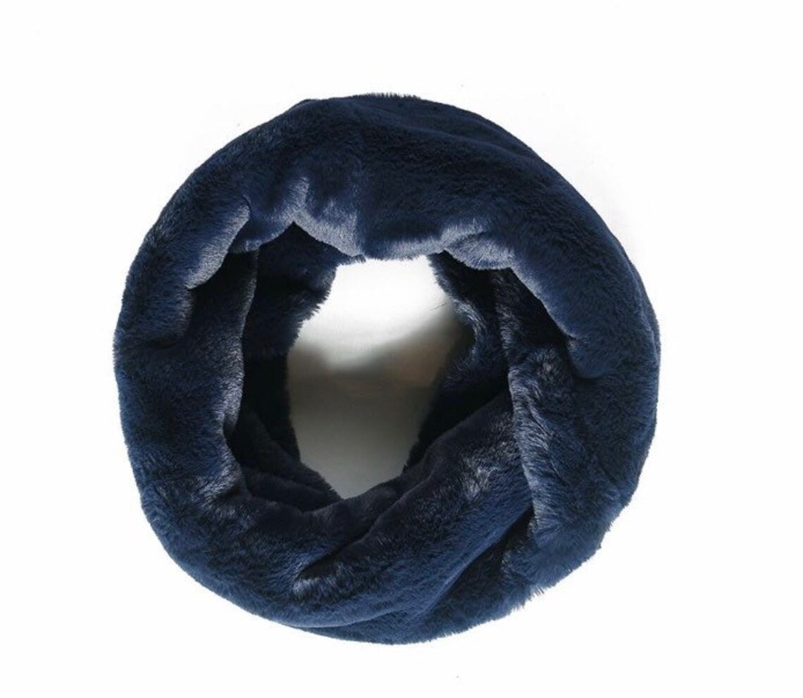 Navy Blue Fluffy Snood Snood Ladies Snood Comfy Cosy - Etsy Ireland