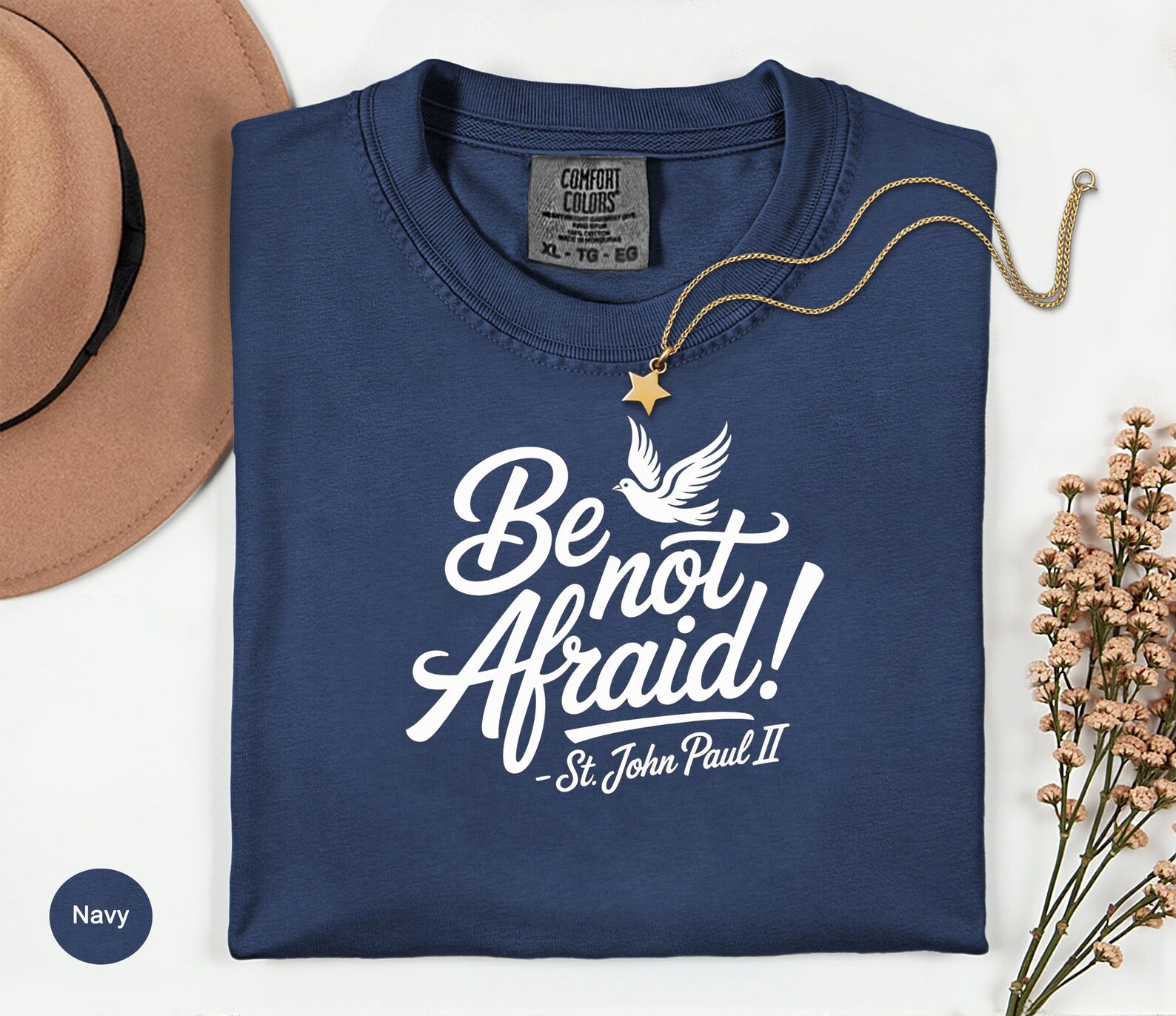 Faith Based Shirt | Be Not Afraid JPII Quote | Catholic Religious Gift ...