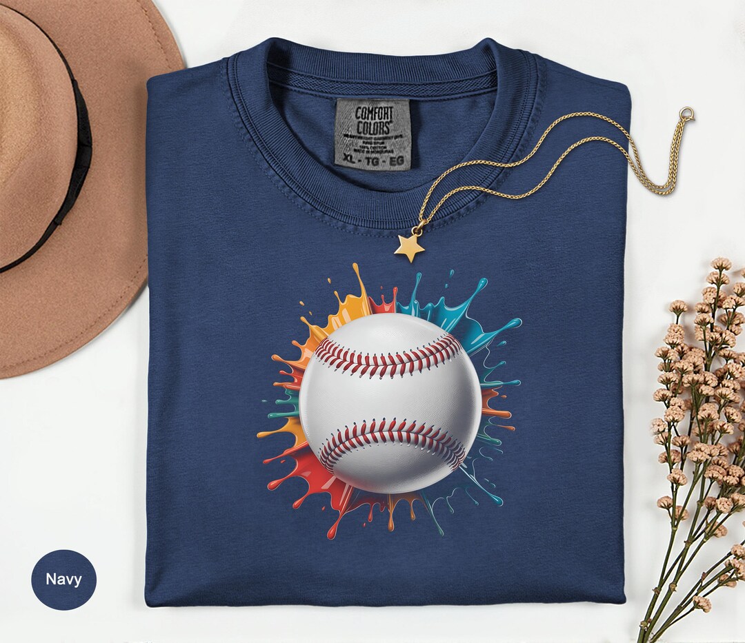 Baseball Paint Splatter Comfort Colors Shirts, Sports Graphic Tee ...