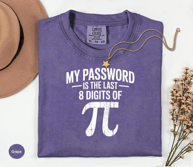 Funny Math Password Shirt | Last 8 Digits of Pi Tee | Geeky Science ...