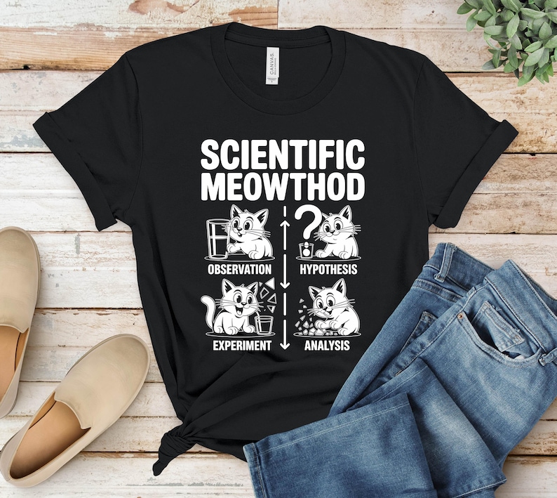 Science Cat Shirt, STEM Teacher Gift, Funny Microbiology Tee, Retro ...