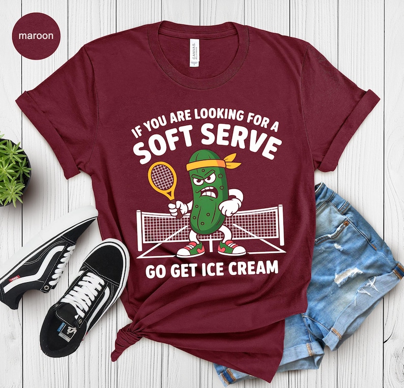 Funny Pickleball Shirt | Soft Serve Ice Cream Tee | Pickle Tennis ...