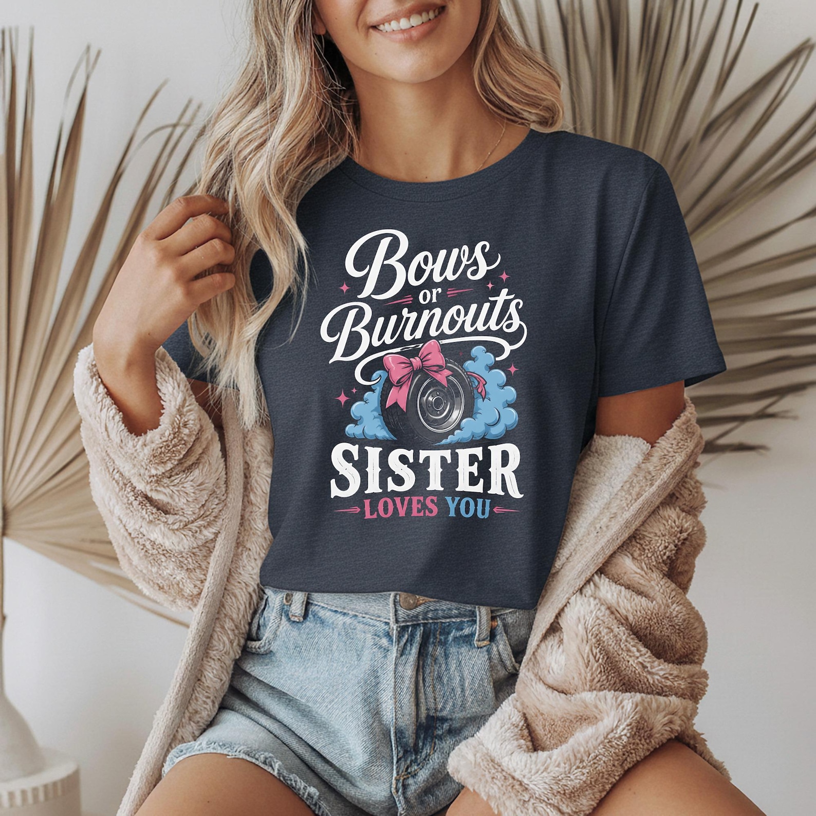 Gender Reveal Big Sister Tee, Bows or Burnouts Shirt, Baby Girl ...