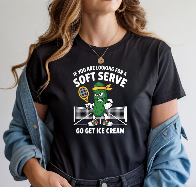 Funny Pickleball Shirt | Soft Serve Ice Cream Tee | Pickle Tennis ...
