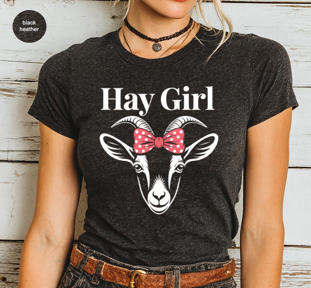Hay Girl T-shirts, Funny Goat Shirt, Farm Animal Tee, Cute Polka Dot ...