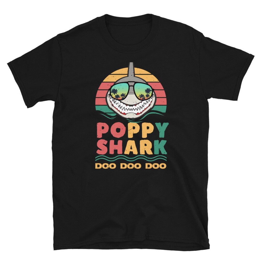 Grandpa Gift Grandpa Shirts Poppy Shark Father's Day Papa Dad Grandpa ...