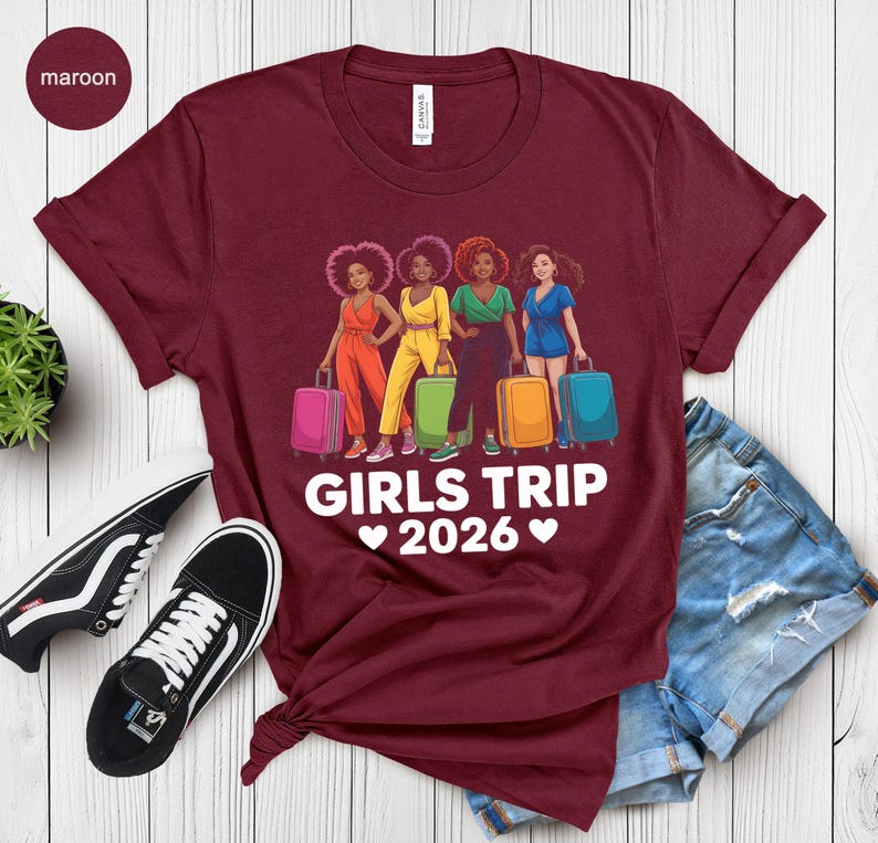 Girls Trip 2026 Vacation Shirt, Matching Squad Getaway Tee, Travel ...