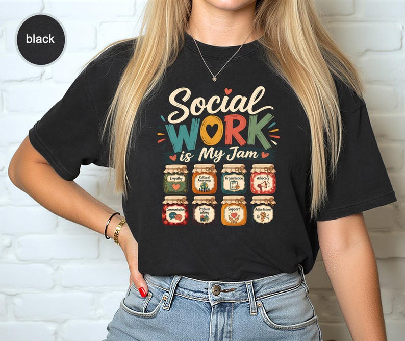 Social Work is My Jam Shirt, Social Worker Gift, Therapist Appreciation ...
