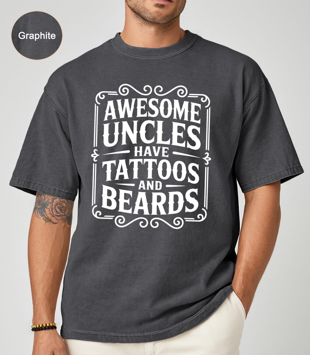 Awesome Uncles Tattoos Beards, Comfort Colors Shirts, Uncle Gift ...