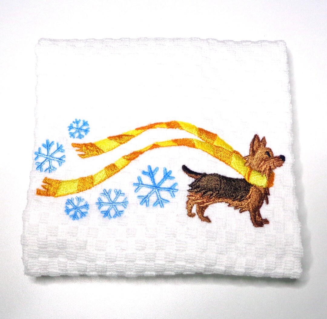Yorkie Gift, Winter Kitchen Towel - Etsy