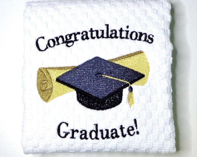 Graduation Kitchen Towel, Black Cap With Diploma - Etsy