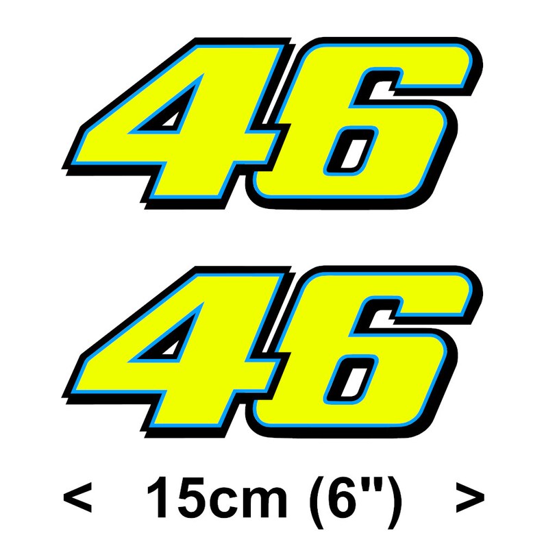 Valentino Rossi Sticker FLUORESCENT YELLOW 46 Vinyl Decal 2013 ...