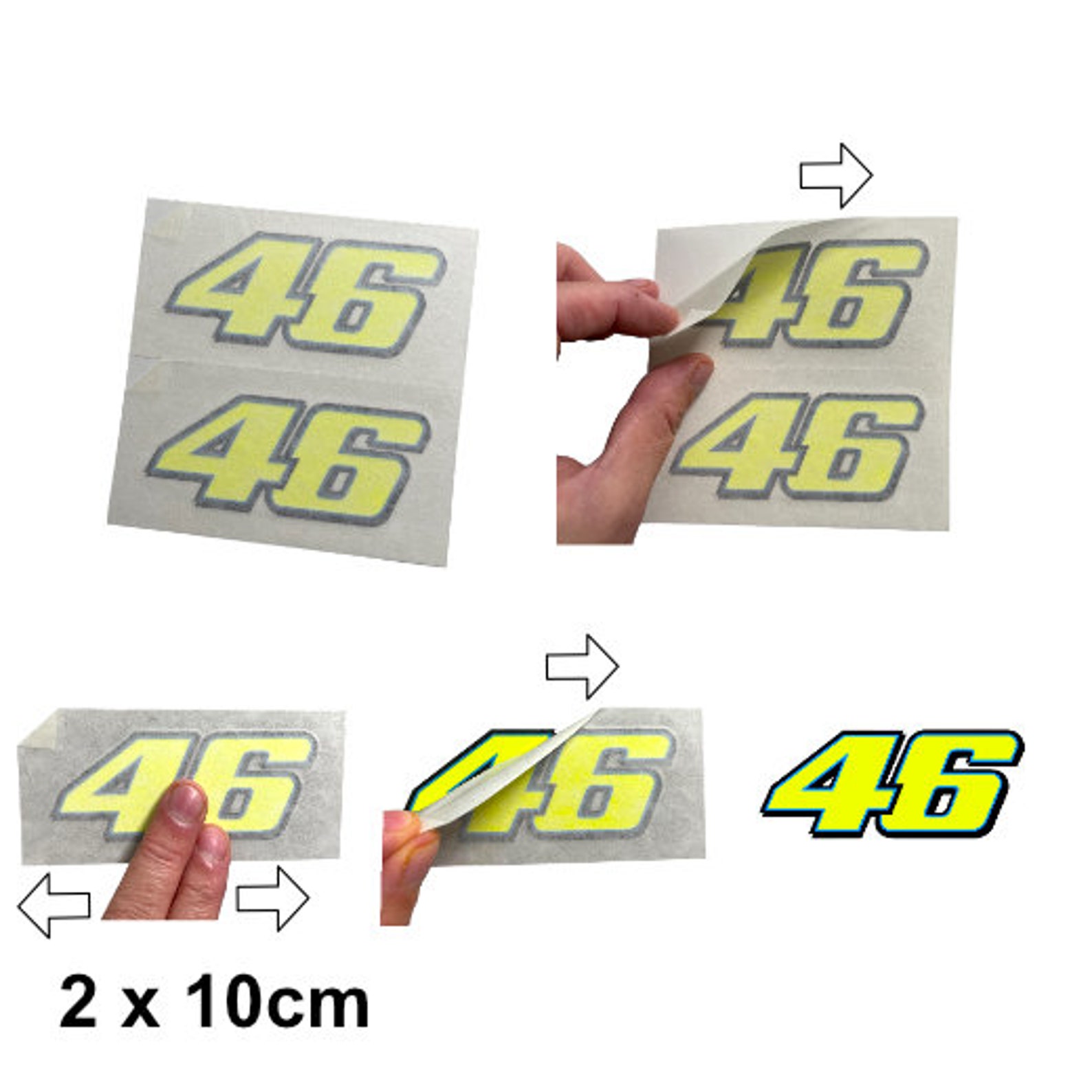 Valentino Rossi Sticker FLUORESCENT YELLOW 46 Vinyl Decal 2013 ...