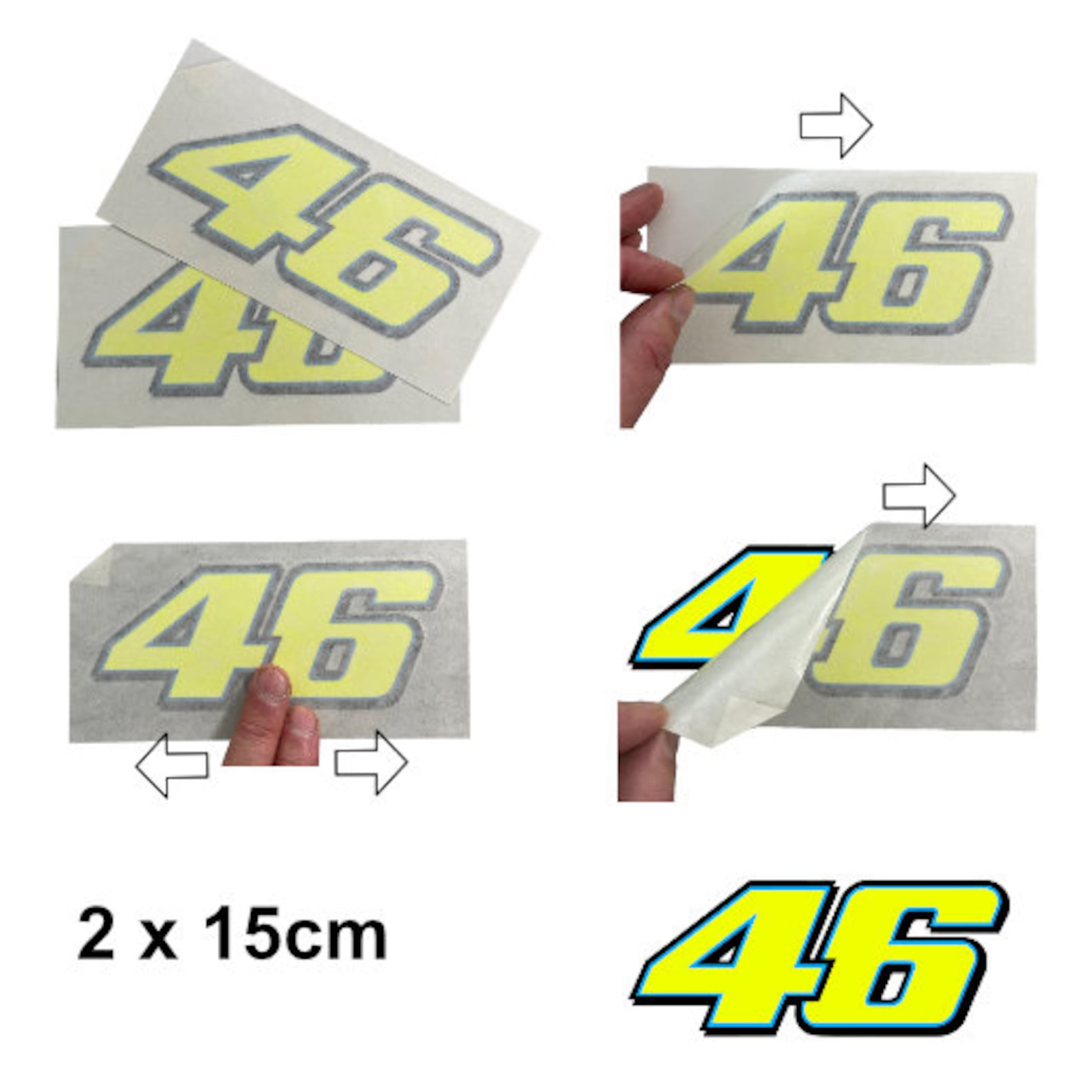 Valentino Rossi Sticker FLUORESCENT YELLOW 46 Vinyl Decal 2013 ...