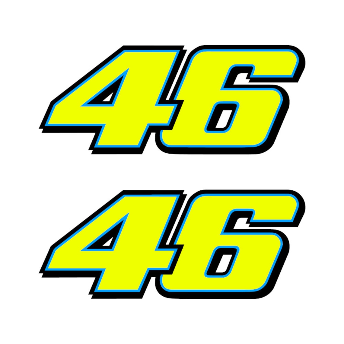 Valentino Rossi Sticker FLUORESCENT YELLOW 46 Vinyl Decal 2013 ...
