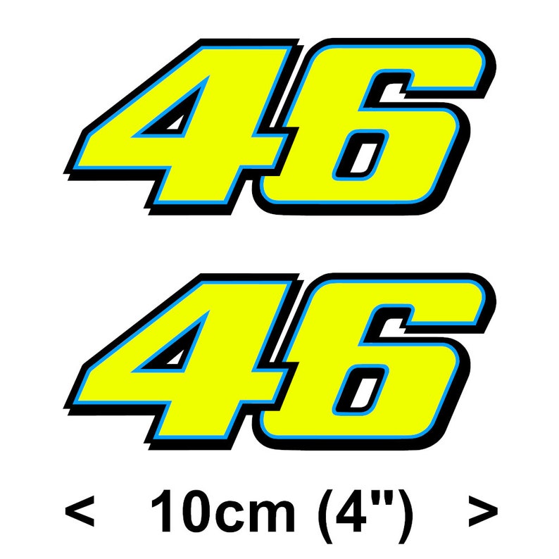 Valentino Rossi Sticker FLUORESCENT YELLOW 46 Vinyl Decal 2013 ...