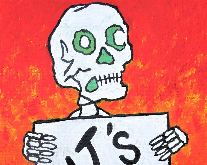 It's Okay Skeleton ORIGINAL ACRYLIC PAINTING 5 X - Etsy