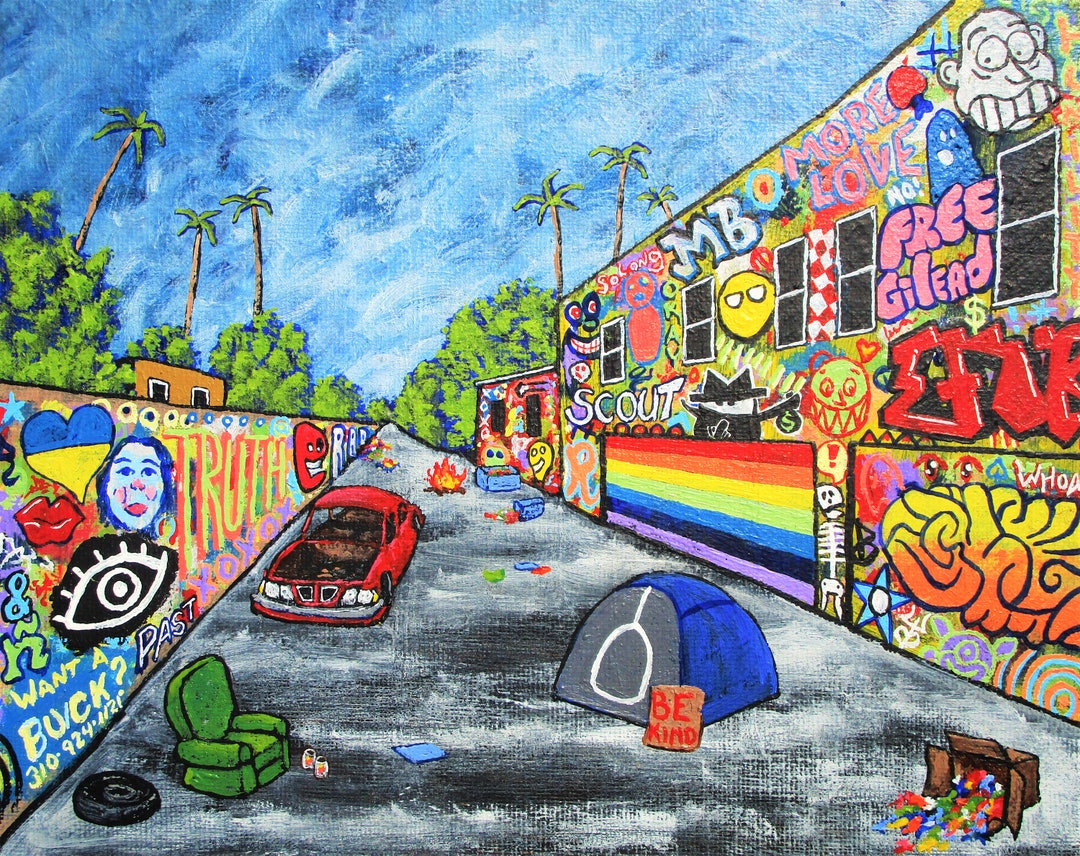 Los Angeles Alley (ORIGINAL ACRYLIC PAINTING) 8" X 10" by Mike Kraus ...