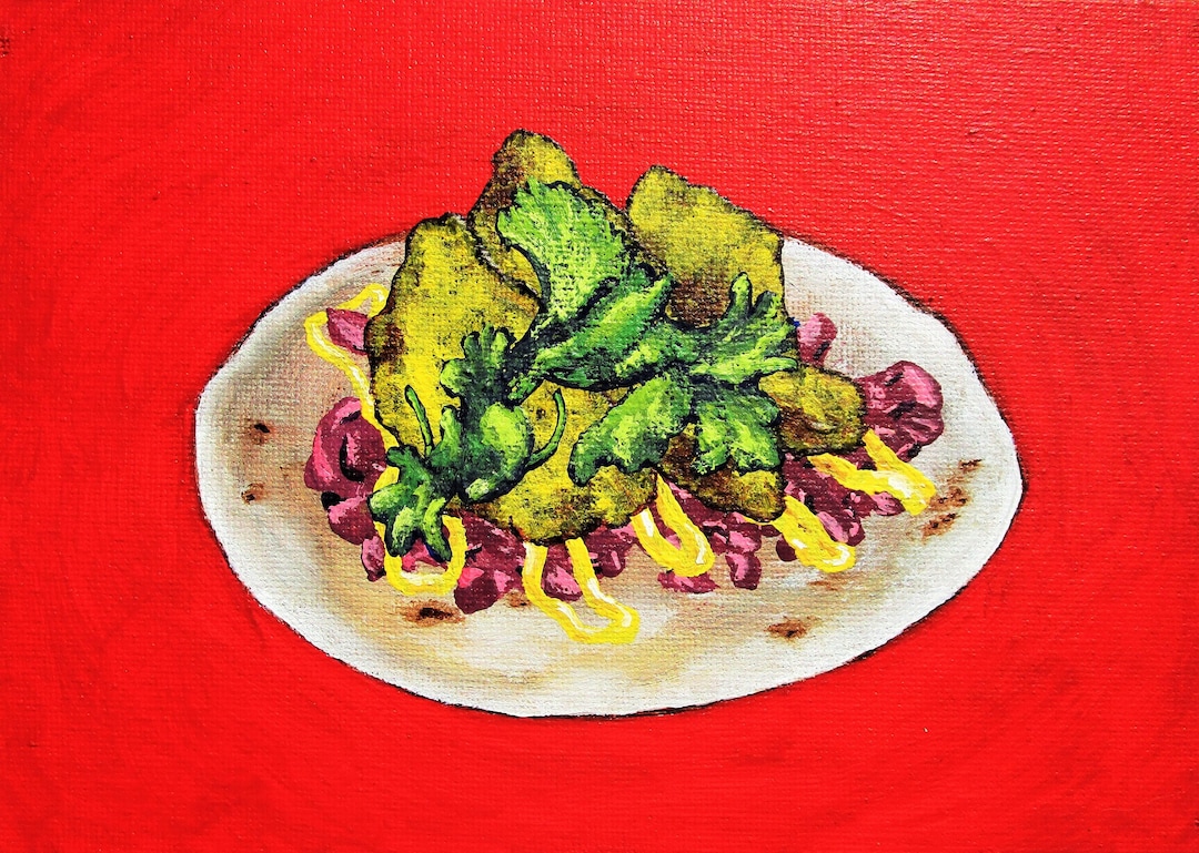 Taco 'bout Awesome (ORIGINAL ACRYLIC PAINTING) 5" X 7" by Mike Kraus ...