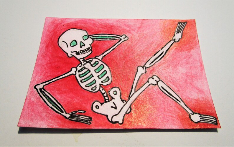 Pin-up Skeleton 526 ARTIST TRADING CARD 2.5 X - Etsy
