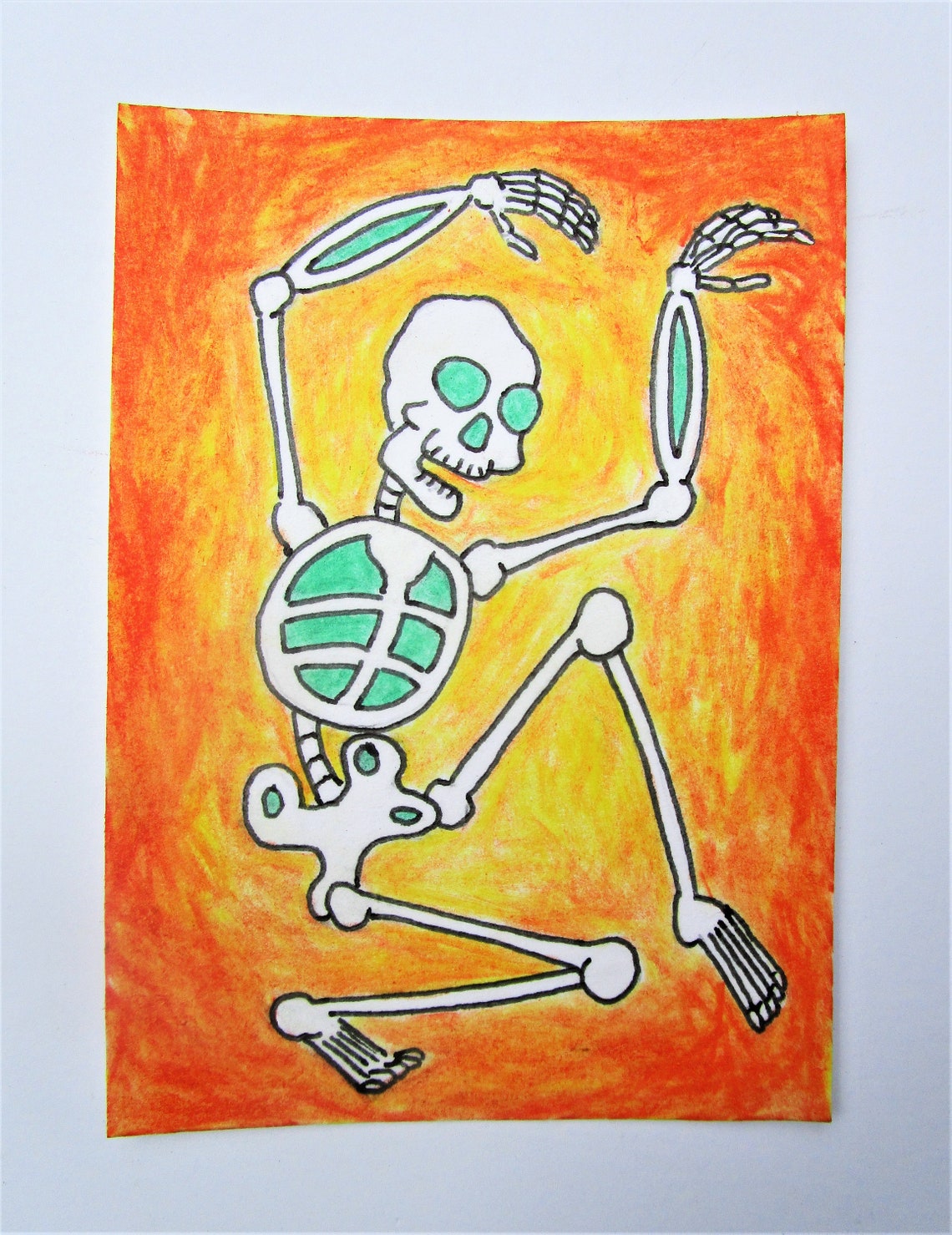 Skeleton Dance #498 (ARTIST TRADING CARDS) 2.5" X 3.5" by Mike Kraus ...