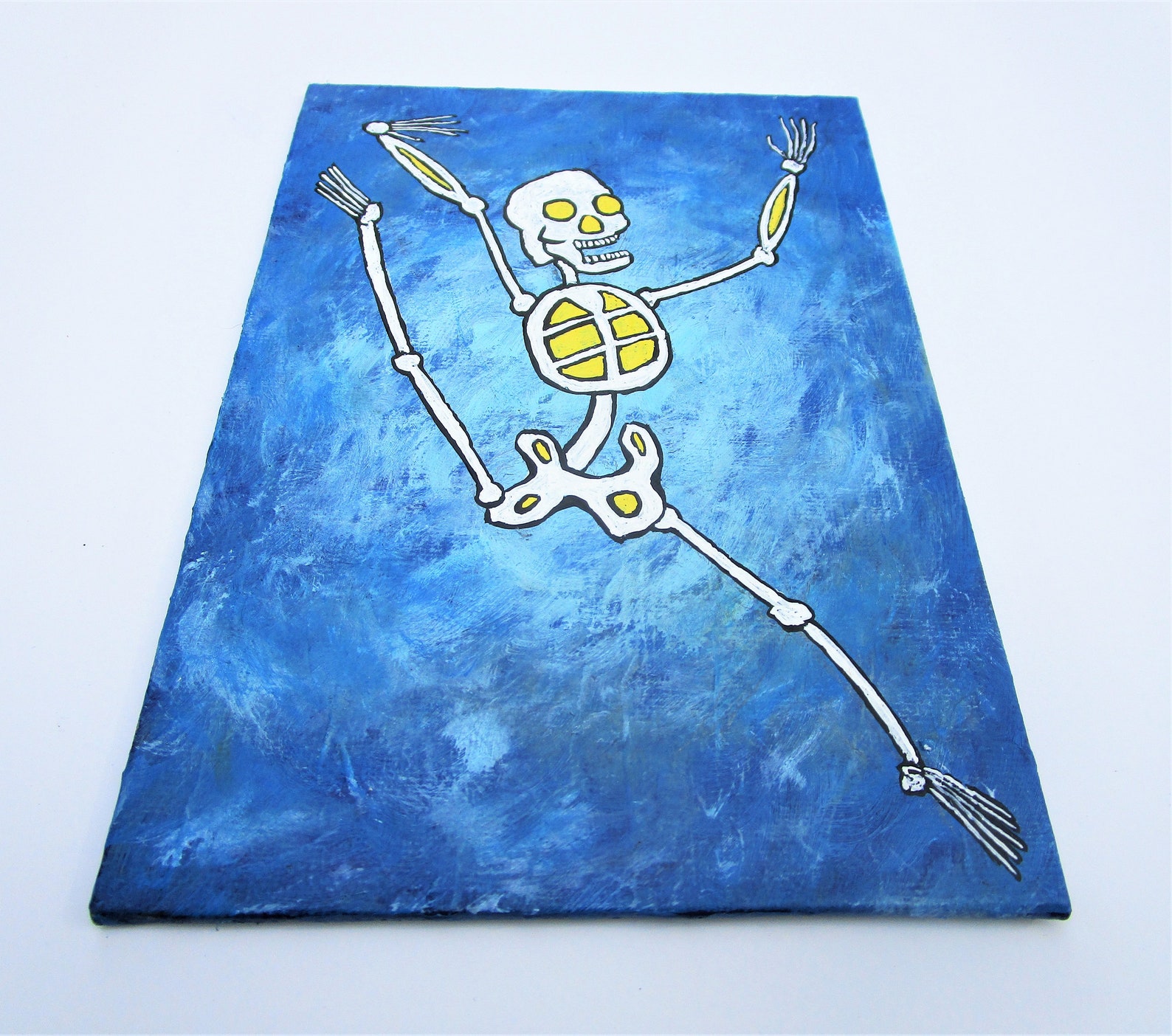 Skeleton Dance ORIGINAL ACRYLIC PAINTING 5 X 7 - Etsy