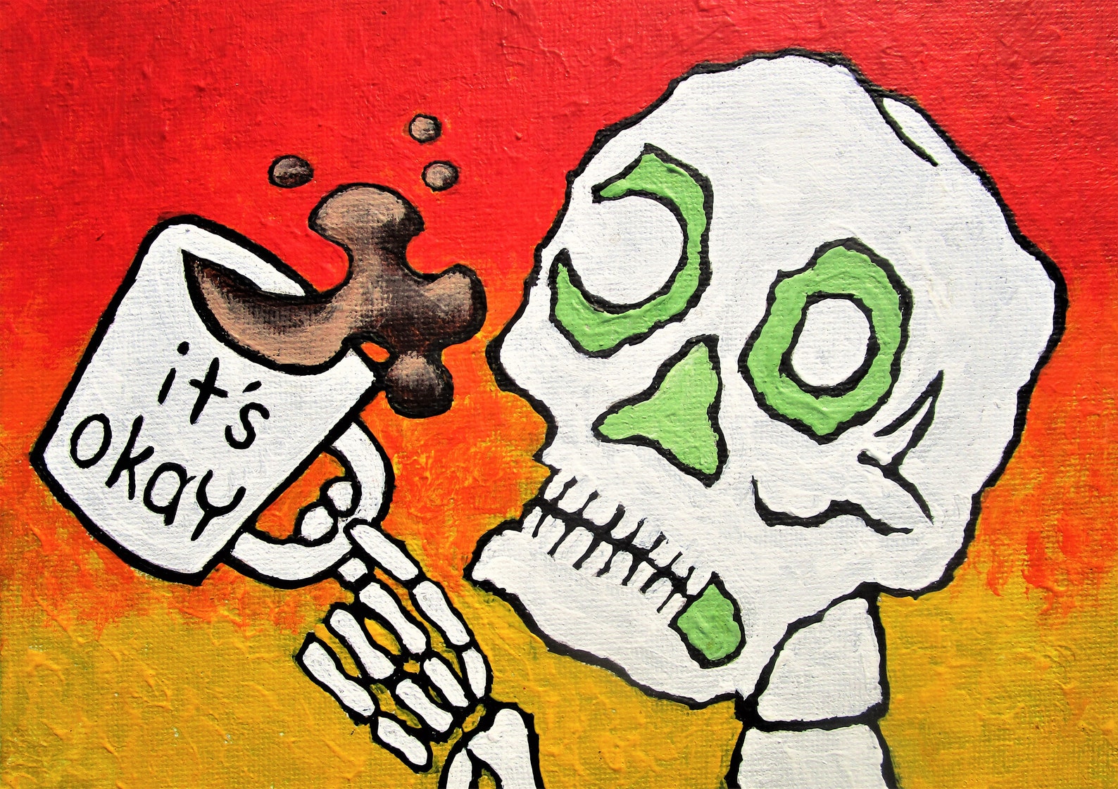 It's Okay Skeleton ORIGINAL DIGITAL DOWNLOAD by Mike - Etsy