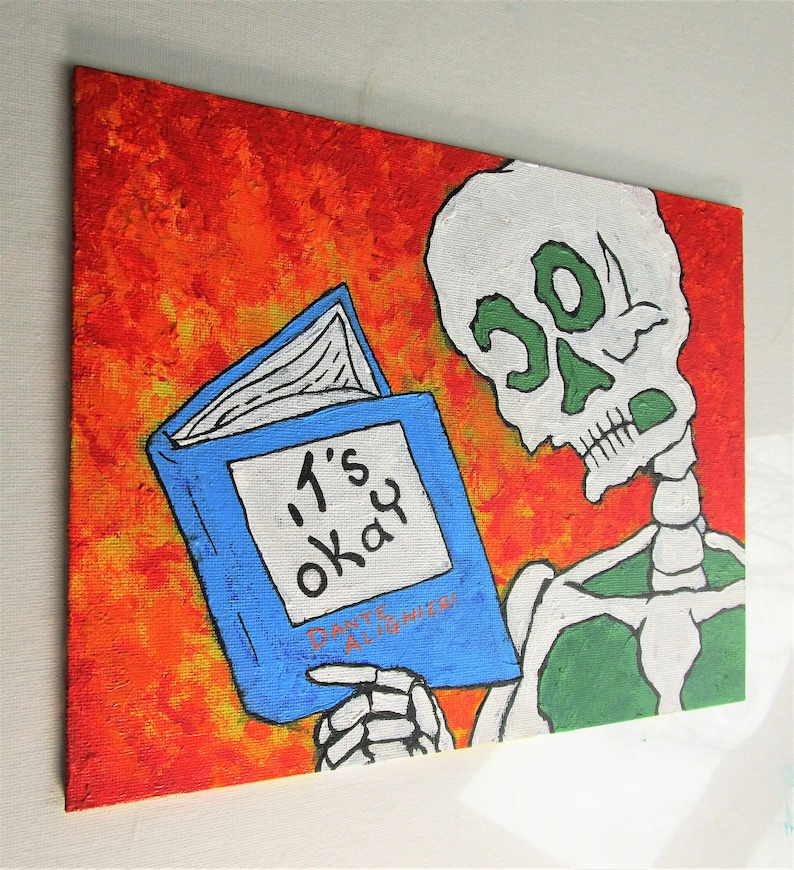 It's Okay Skeleton (ORIGINAL ACRYLIC PAINTING) 8" X 10" by Mike Kraus ...