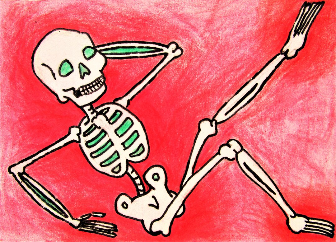 Pin-up Skeleton 526 ARTIST TRADING CARD 2.5 X 3.5 by Mike Kraus Aceo ...