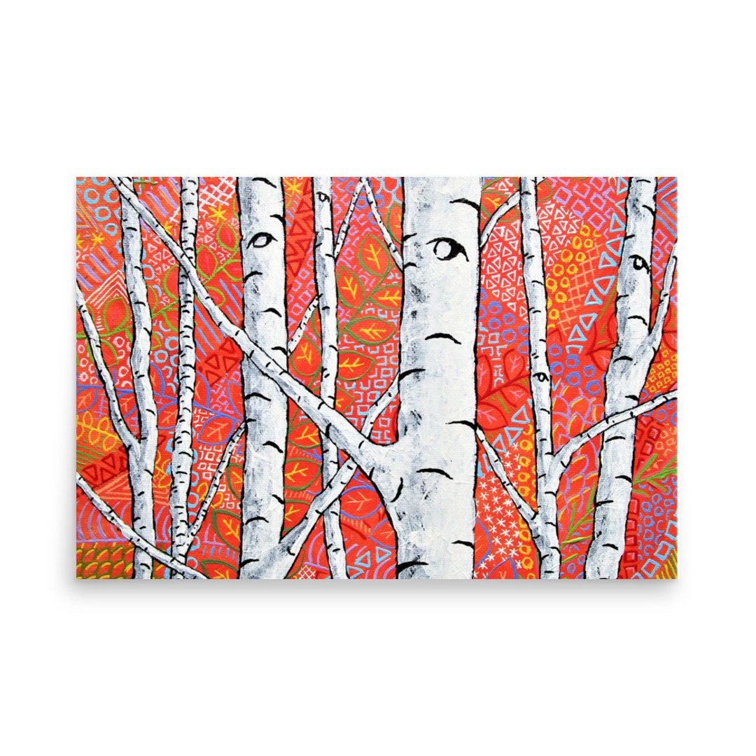 Sunset Sherbert Birch Forest (POSTER) by Mike Kraus - Art Birch Aspen ...