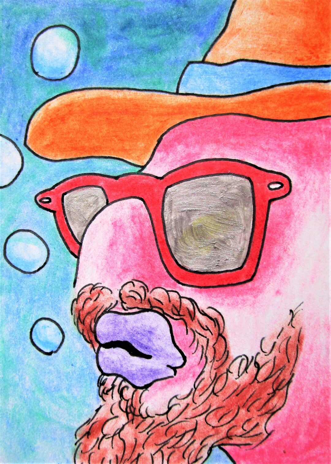 Hipster Fish #543 (ARTIST TRADING CARDS) 2.5" X 3.5" by Mike Kraus ...