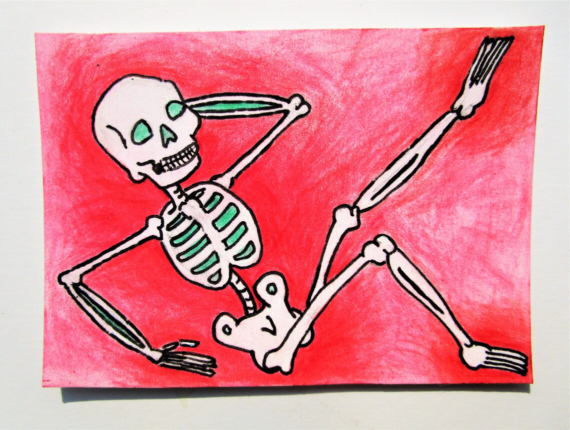 Pin-up Skeleton 526 ARTIST TRADING CARD 2.5 X - Etsy