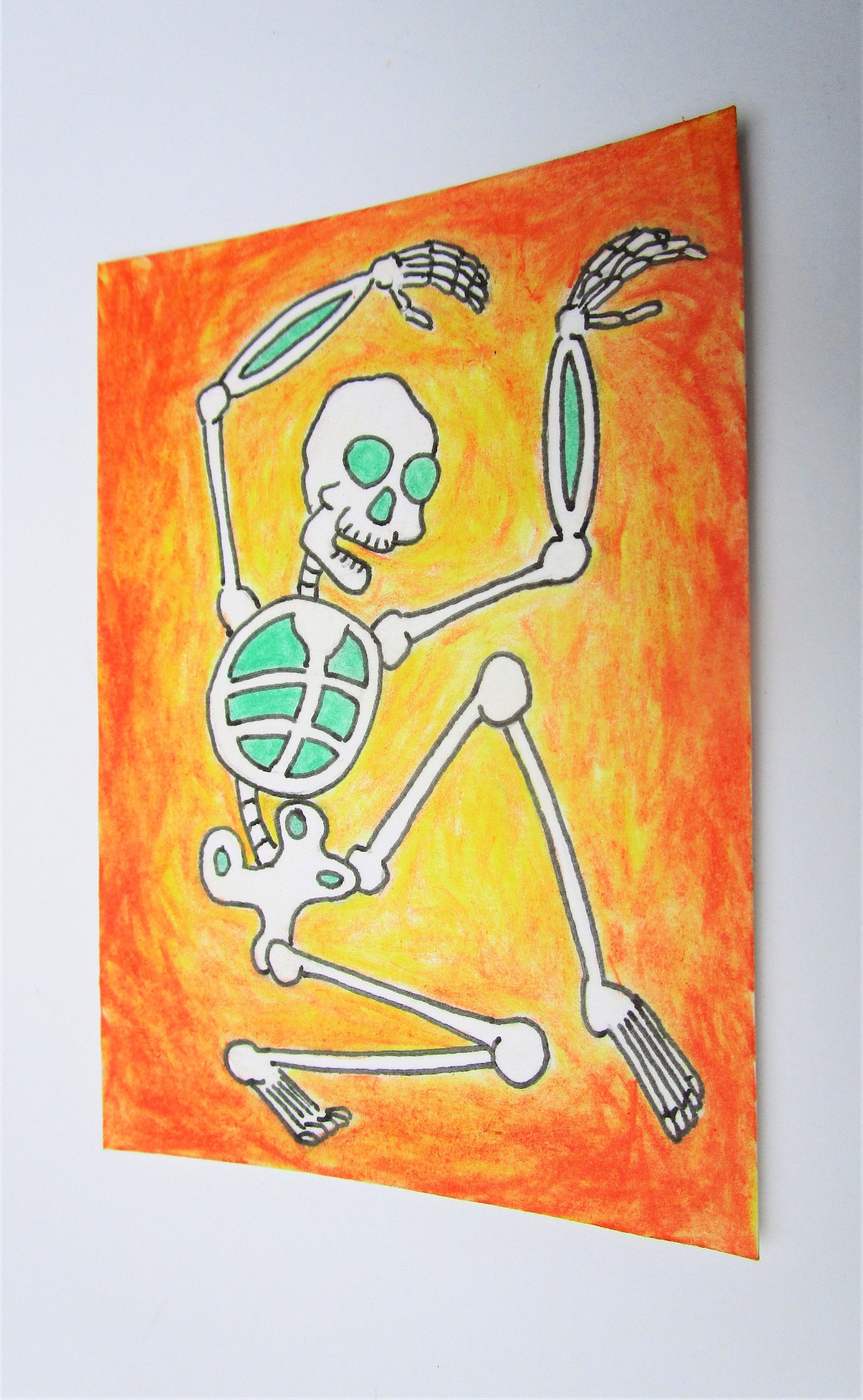 Skeleton Dance #498 (ARTIST TRADING CARDS) 2.5" X 3.5" by Mike Kraus ...