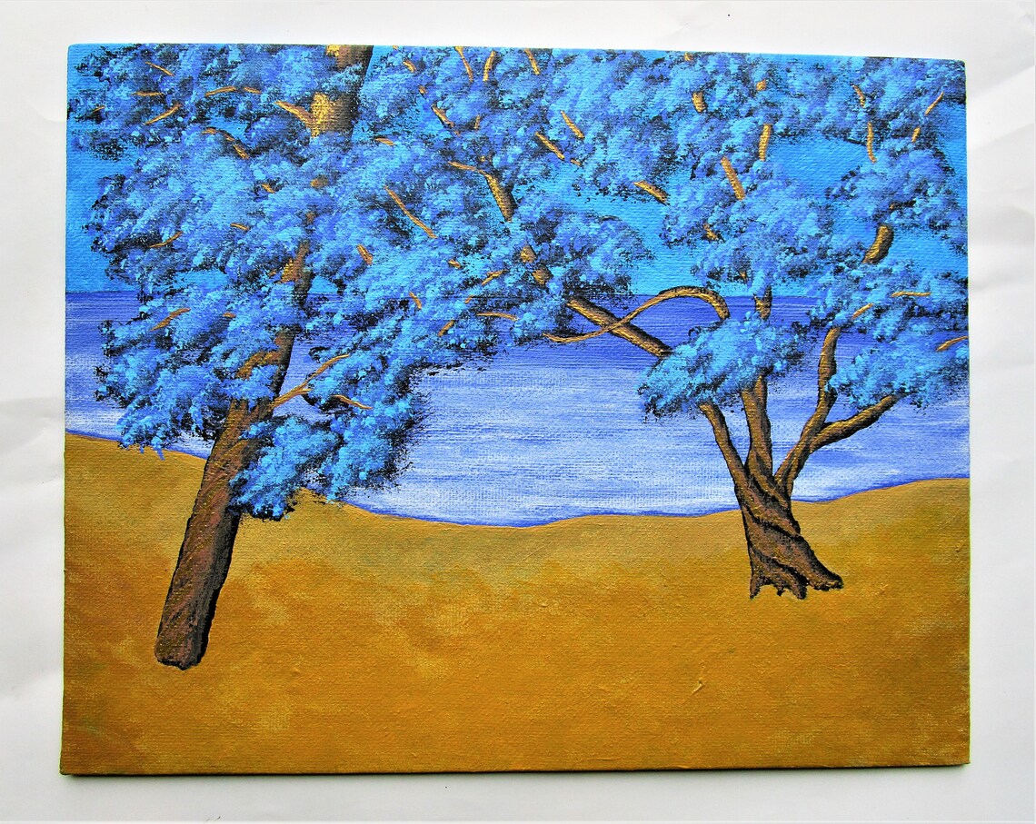 Magpie Trees ORIGINAL ACRYLIC PAINTING 8 X 10 by | Etsy