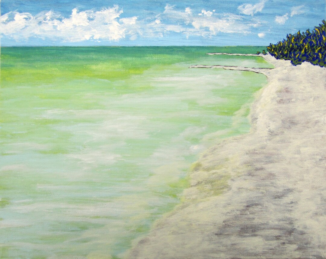 Isla Holbox in the Gulf of Mexico (ORIGINAL ACRYLIC PAINTING) 8" X 10 ...
