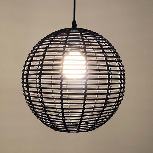 Spherical Rattan Pendant Lights Rustic Ball Lighting Rural - Etsy