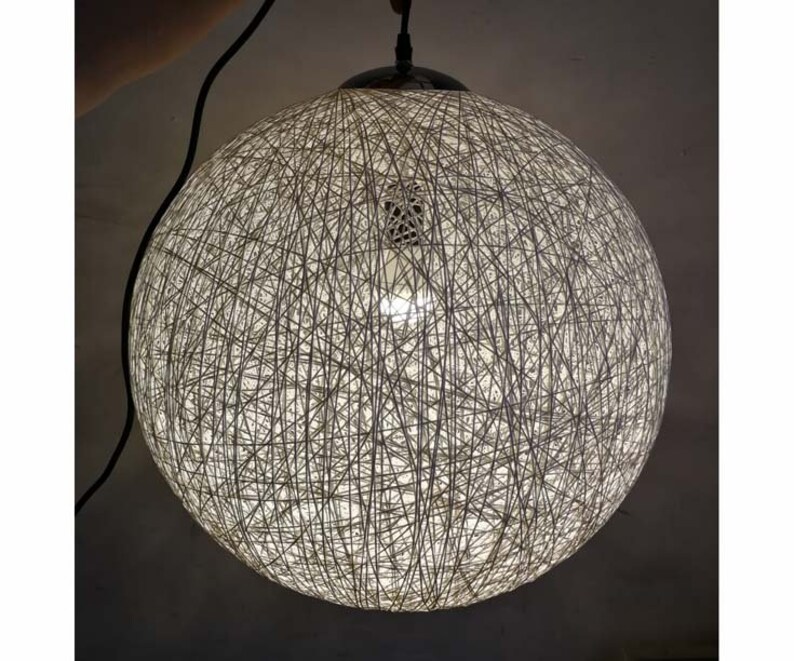 White Hemp Rope Globular Pendant Light Decorative Lighting - Etsy