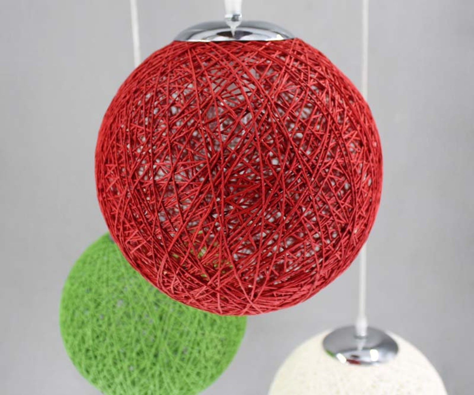 Three PCS Colorful Rope Sphere Pendant Lights-ball - Etsy