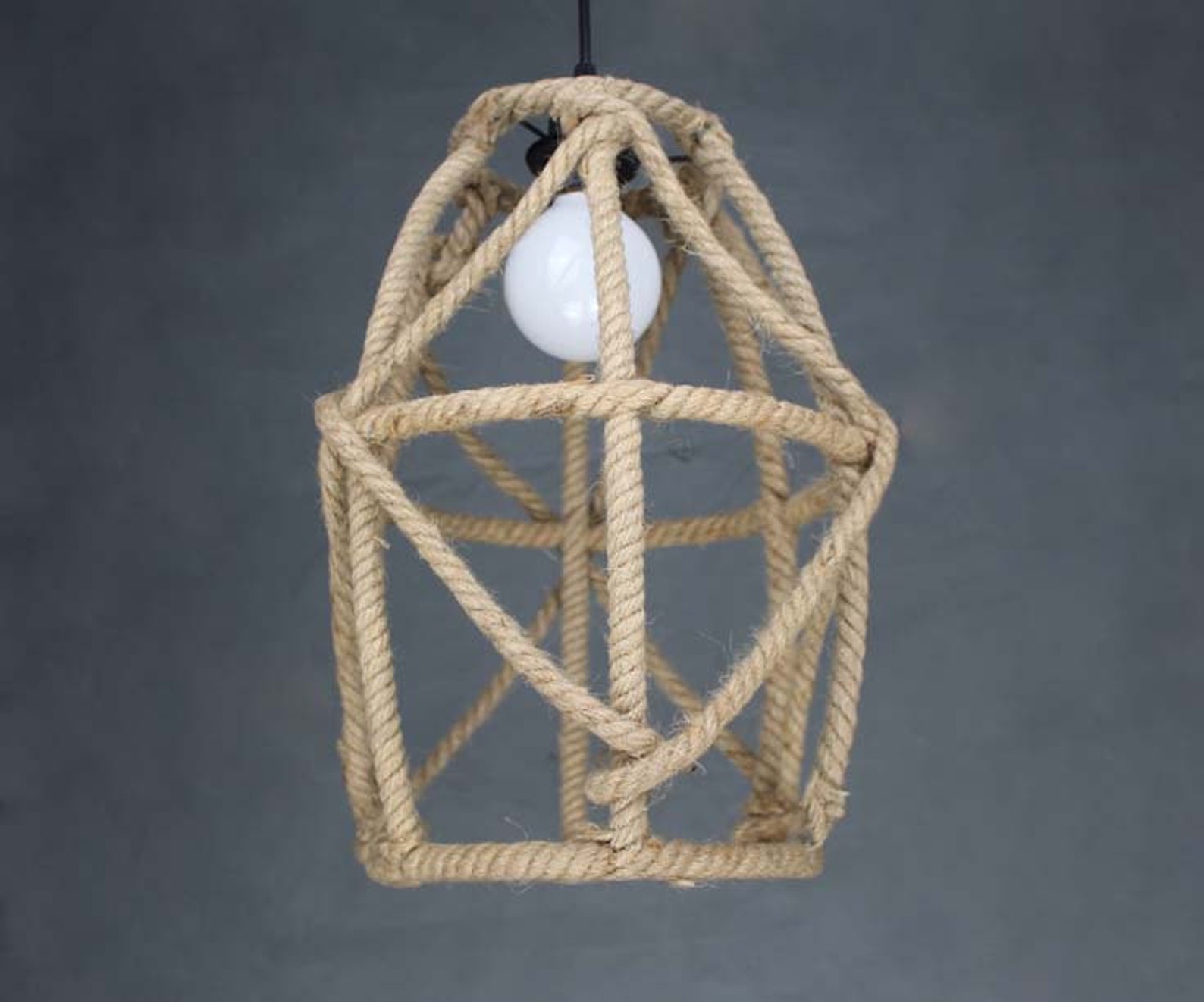 Hand Woven From Hemp Rope Sample Modern Style Decor Lighting | Etsy