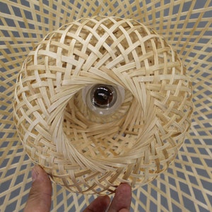 Creative Wave Shaped Bamboo Pendant Light - Diameter: 45 Cm or 55 Cm ...