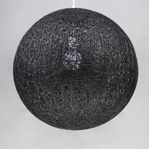 Black Rope Sphere Pendant Lights-diameter 19.7 Inches 50 Cm White Cloth ...