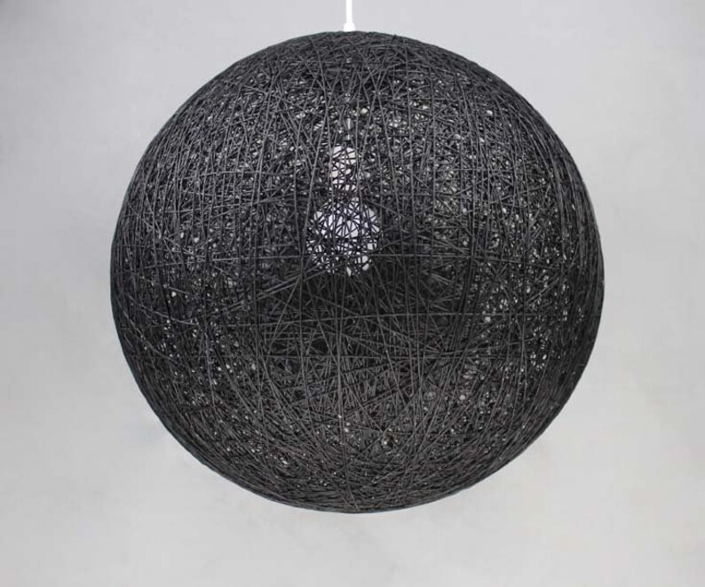 Black Rope Sphere Pendant Lights-diameter 19.7 Inches 50 Cm - Etsy