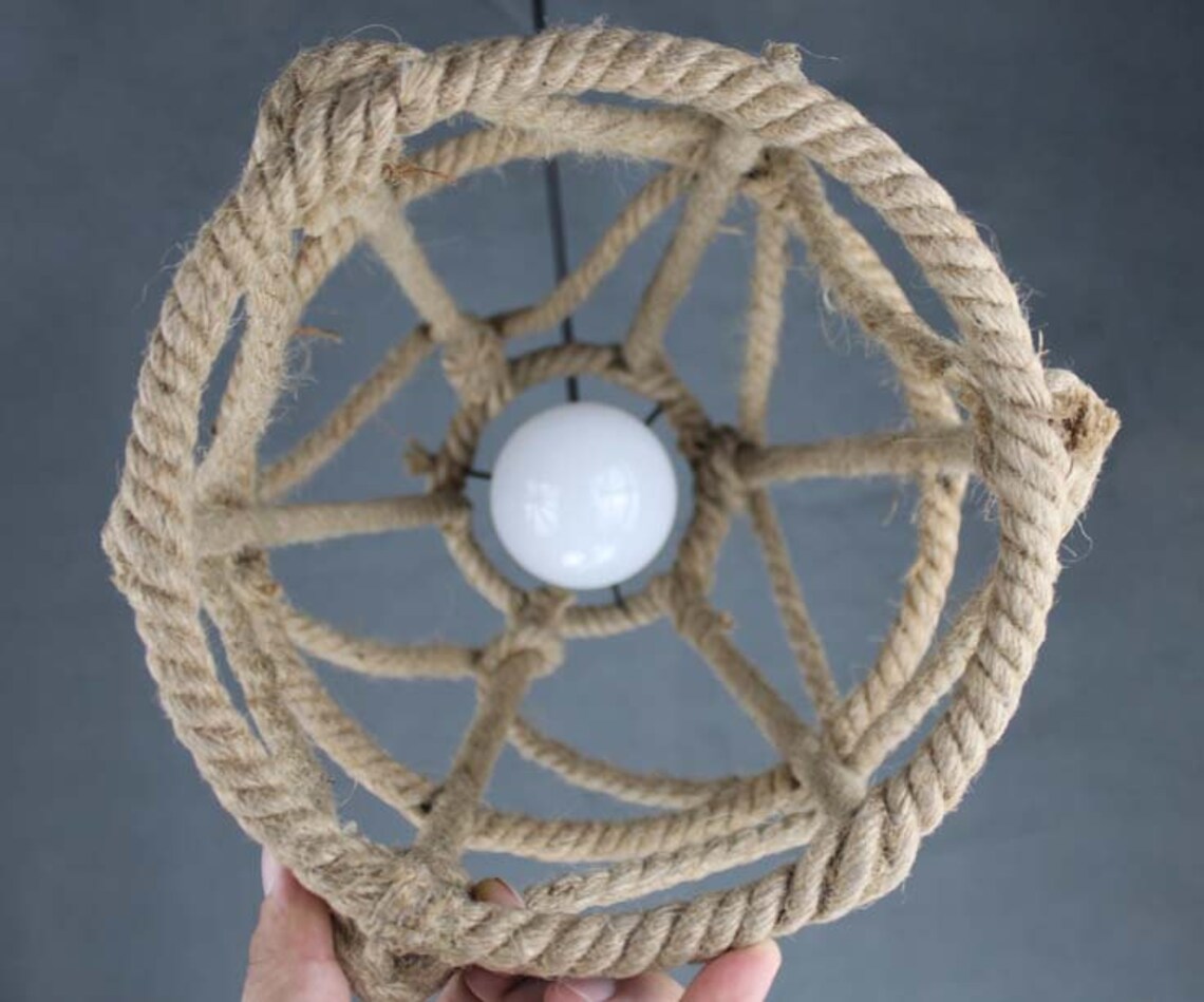 Hand Woven From Hemp Rope Sample Modern Style Decor Lighting | Etsy