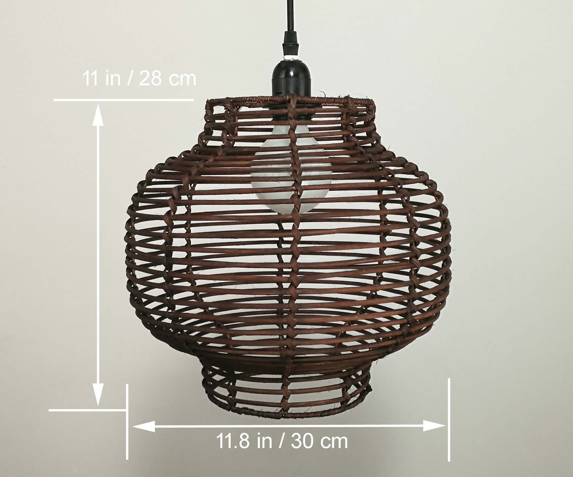 Fish Tank Shape Brown Rattan Pendant Vintage Lightinig - Etsy