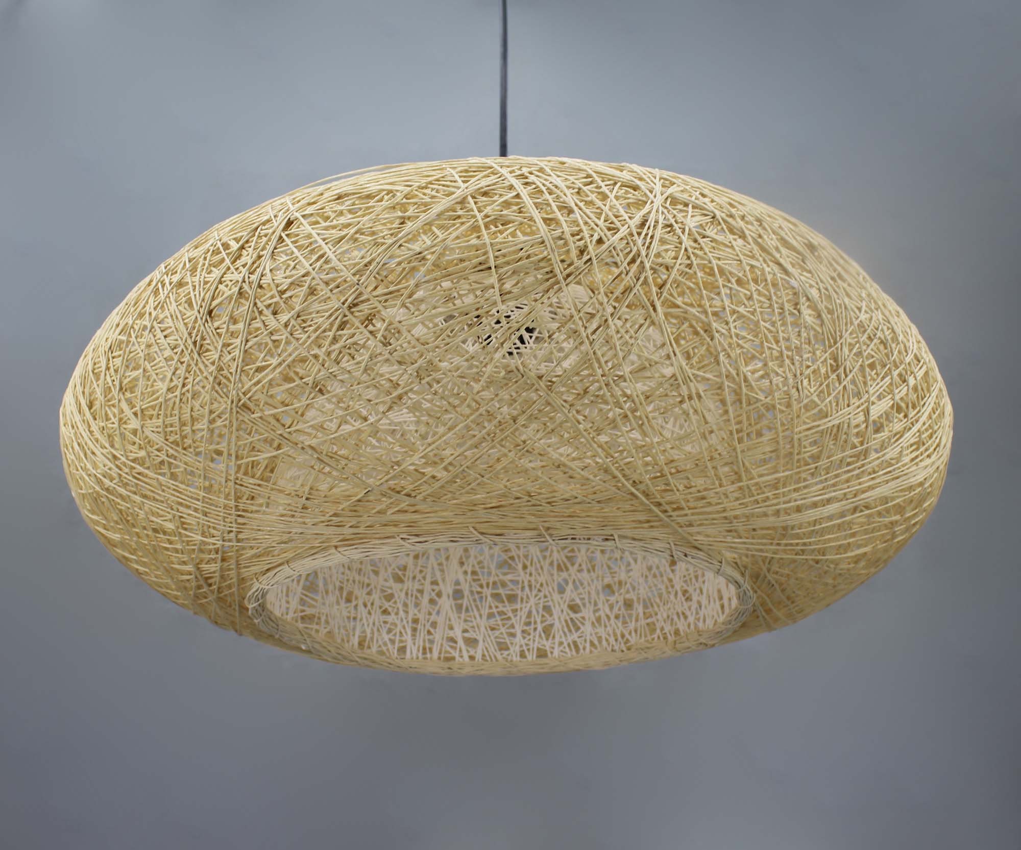Handwoven Paper Rope Pendant Light: Double Lampshade Decor Lighting - Etsy