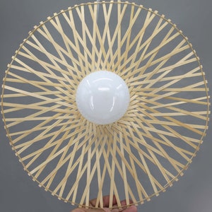 Round Thin Bamboo Bamboo Pendant Light - Rustic Lighting - Modern ...