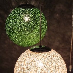 Three PCS Colorful Rope Sphere Pendant Lights-ball Chandeliers-custom ...