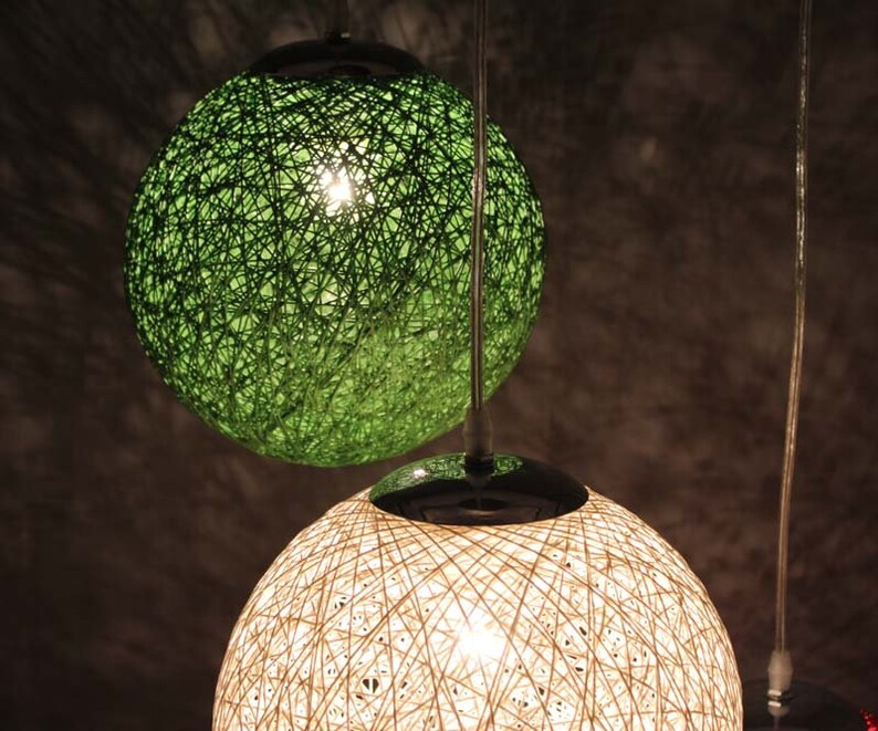 Three PCS Colorful Rope Sphere Pendant Lights-ball - Etsy